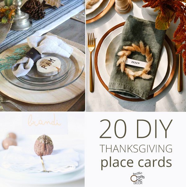 DIY Place Card Holders For Thanksgiving - Rustic Crafts & DIY