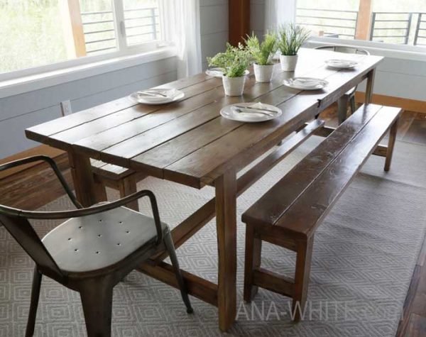 5 Beginner DIY Farmhouse Table Plans - Rustic Crafts & DIY